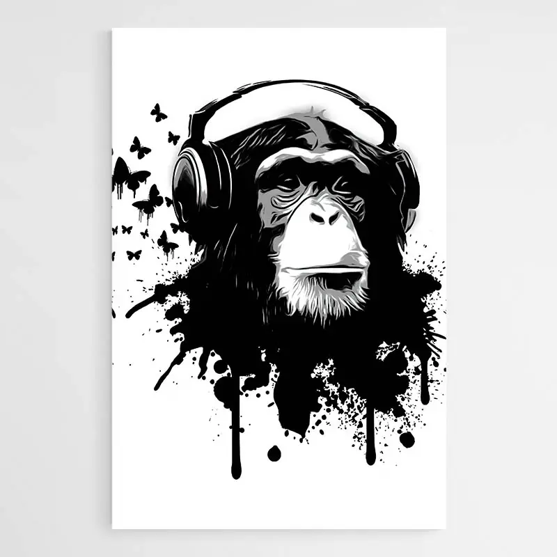 Tableau Singe Casque Musique | Tableaux du Monde | N°1 du Tableau déco